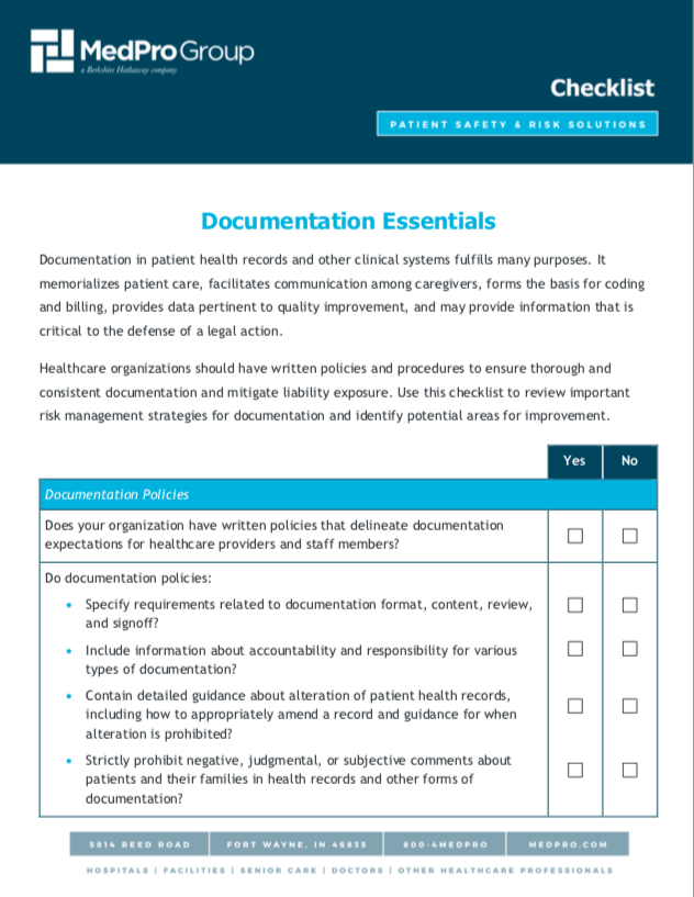 Checklist: Documentation Essentials